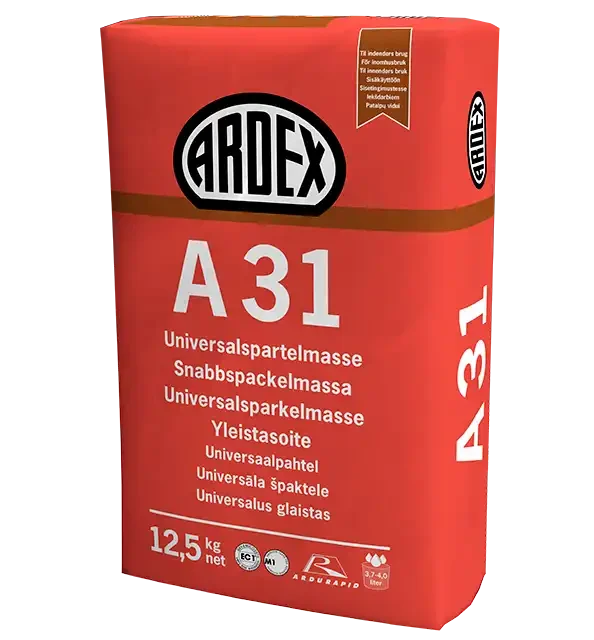 Ardex A31, Gulv & Vægspartelmasse 12,5 kg. - LAVE PRISER